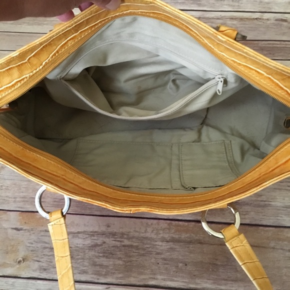 G by Guess | Bags | Yellow Faux Crocodile Embossed Guess Purse | Poshmark